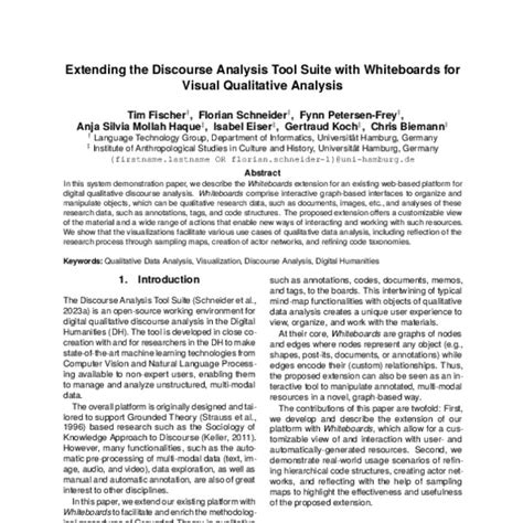 Extending The Discourse Analysis Tool Suite With Whiteboards For Visual Qualitative Analysis