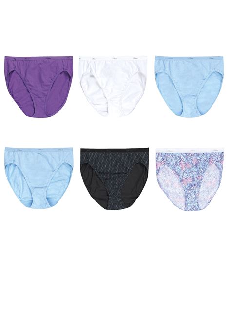 Hanes Hanes Womens Cotton Hi Cut Underwear 6 Pack