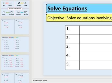 Solving Equations With Powers Teaching Resources