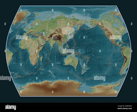 Amur Tectonic Plate On The Wiki Style Elevation Map In The Times Projection Centered