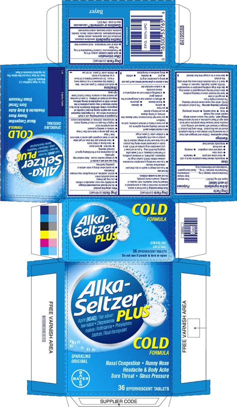 Alka Seltzer Plus Cold Medicine Sparkling Original Aspirin