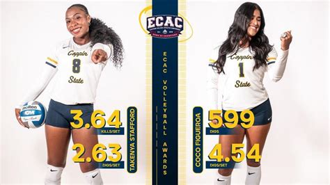 Volleyballs Takenya Stafford Coco Figueroa Earn All Ecac Accolades