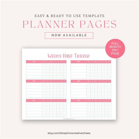 Onenote Habit Tracker Etsy