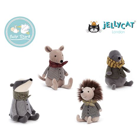 Jellycat Riverside Rambler Mole Rat Hedgehog Badger