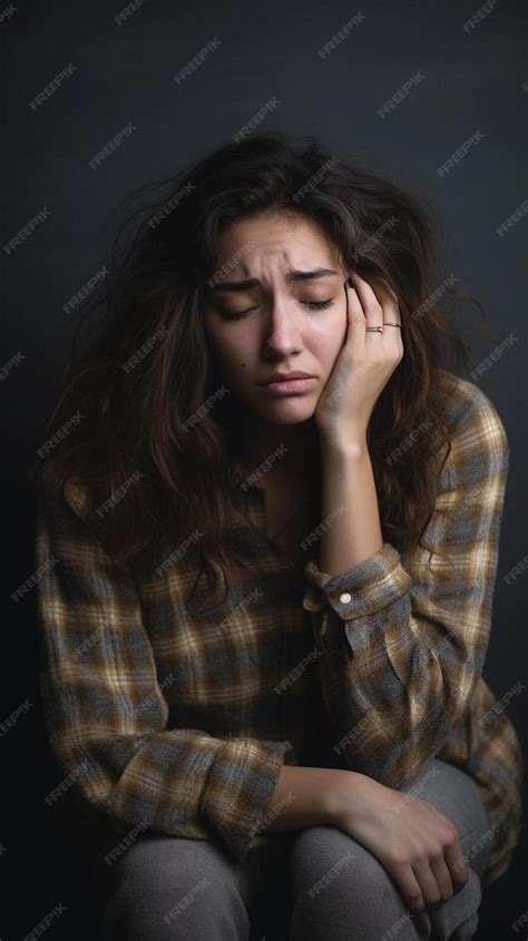Une Jeune Femme Inquiète Et Frustrée Se Sent Déprimée Et Seule ...