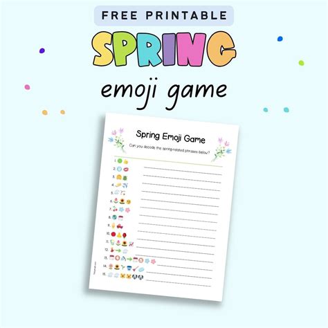 free printable spring emoji game the artisan life