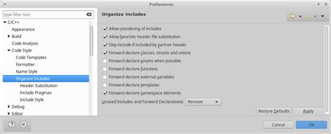 c disable automatic header file renaming in eclipse cdt stack