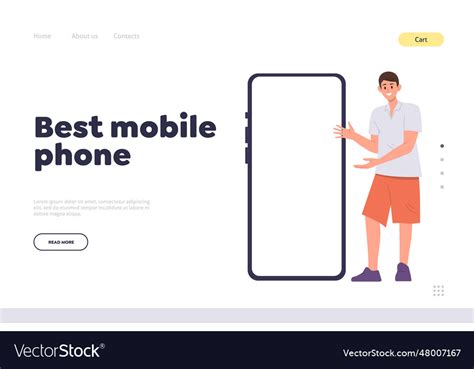 Best Mobile Phone Landing Page Design Template Vector Image