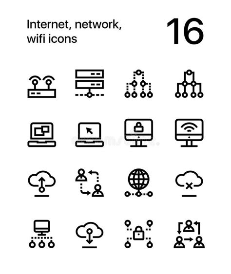 Network Seamless Flat Vector Pattern Background Wireless Icons Set