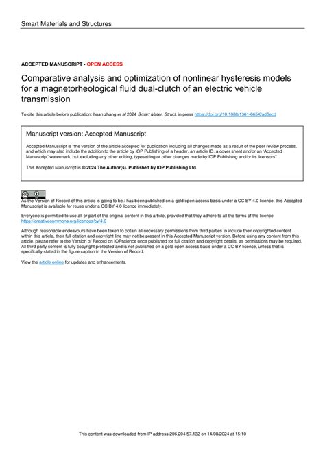 Pdf Comparative Analysis And Optimization Of Nonlinear Hysteresis