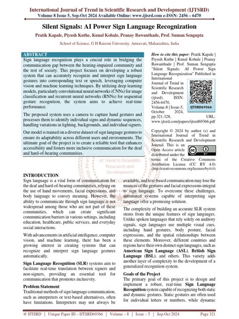 Silent Signals Ai Power Sign Language Recognization Pdf Artificial Neural Network Sign