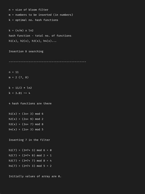 Bloom Filter And Hash Function Numericals Pdf Mathematical Logic