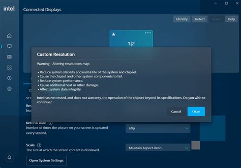Intel Custom Resolution Warning Rtechsupport