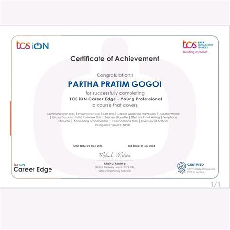 Partha Pratim Gogoi On Linkedin Tcs Tcsion Tcsioncareeredge