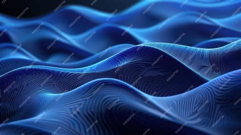 Fluid Dynamics In An Abstract Blue Wavy Background Showcasing Elegance And Tranquility In Design