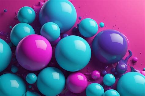 Gradient Background With Turquoise Metaball Shapes Morphing Colorful Blobs Vector 3d