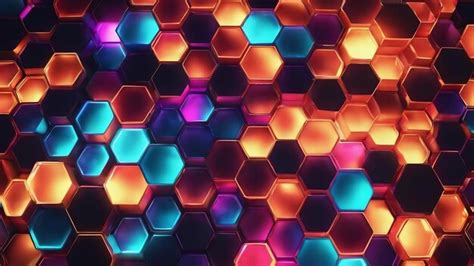 Premium Photo Abstract Glowing Hexagons Background 3d Render