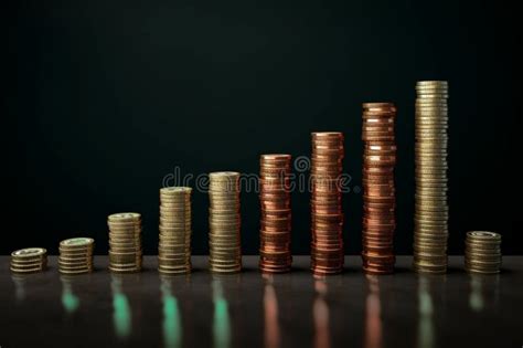 Banking System Concept Visualized With Coins Stack On Percentage Model