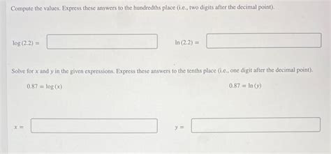 Solved Compute The Values Express These Answers To The