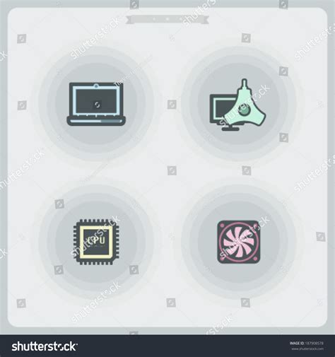 Computer Parts And Accessories Pictured Here Royalty Free Stock Vector Avopix