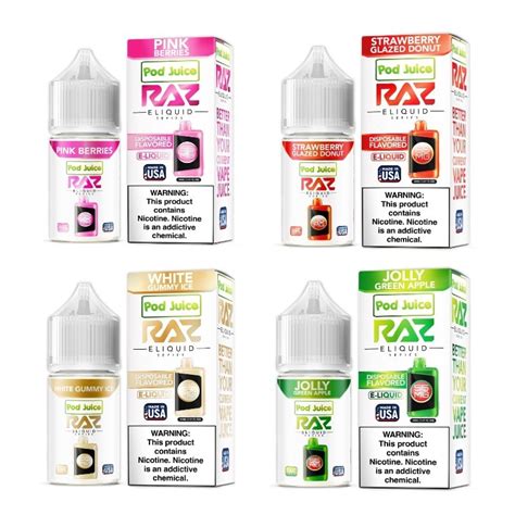 Pod Juice Raz Disposable Collab Nic Salt E Juice 30ml Eleaf Official Store