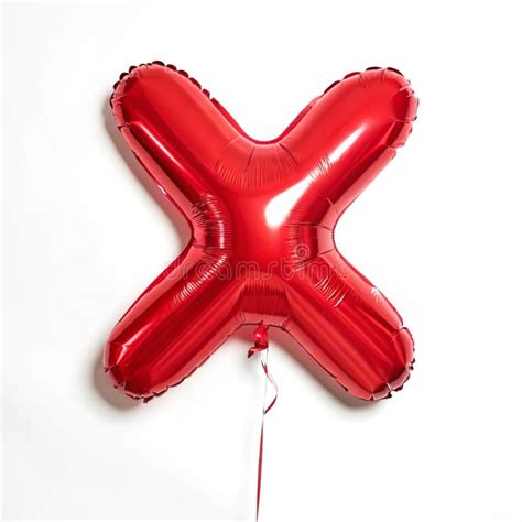 Multiplication Symbol In Red Balloon Shape Isolated On White Background Stock Illustration