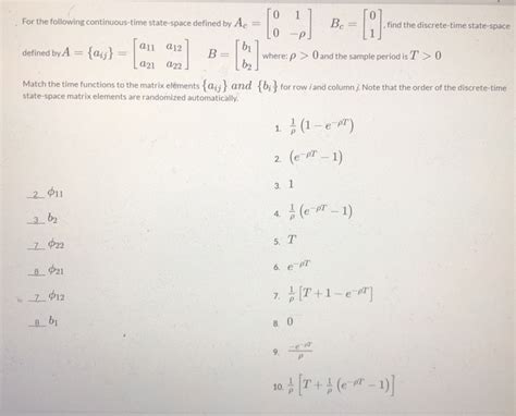 Solved Following Continuous Time State Space Defined By Ac