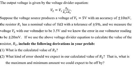solved the output voltage is given by the voltage divider