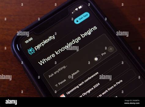 perplexity ai logo seen in its website on an iphone screen perplexity