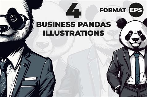 Business Pandas Graphic By C Gudzik Creative Fabrica