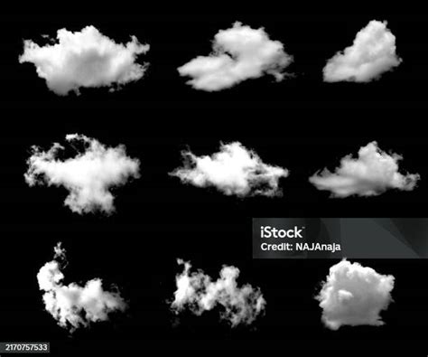 검은 배경에 고립 된 구름 안개의 수집 흰 구름 또는 스모그 0명에 대한 스톡 사진 및 기타 이미지 0명 개념 검정색 배경 Istock