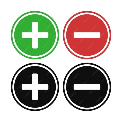Free Vector Plus And Minus Signs Set