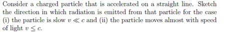 Solved Consider A Charged Particle That Is Accelerated On A Chegg
