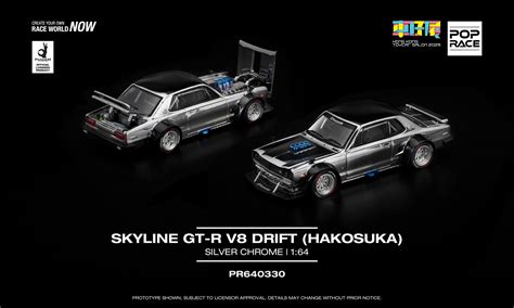 Poprace 164 Skyline Gt R V8 Drift Hakosuka Silver Chrome Hw Bogotá