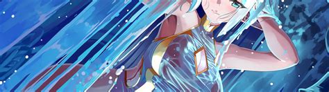 Download Wallpaper Girl Sexy Cleavage Long Hair Boobs Anime