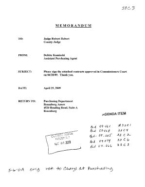 Fillable Online MEMORANDUM Judge Robert Hebert TO County Judge