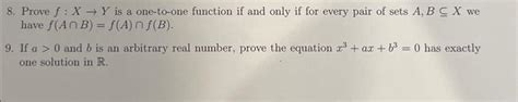 solved 8 prove f x→y is a one to one function if and only