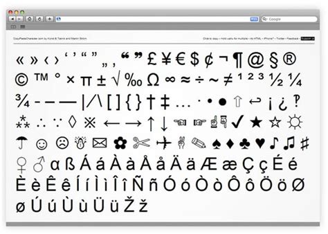 Special Characters Copy Paste