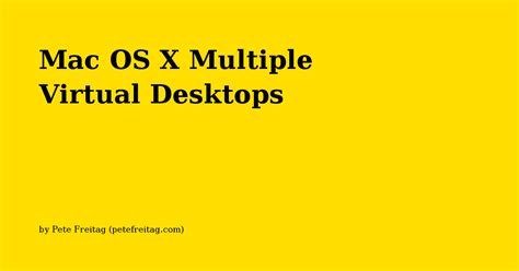 Mac Os X Multiple Virtual Desktops