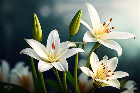 Premium Ai Image White Lily