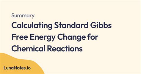 Calculating Standard Gibbs Free Energy Change for Chemical Reactions ...