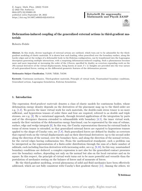 Pdf Deformation Induced Coupling Of The Generalized External Actions