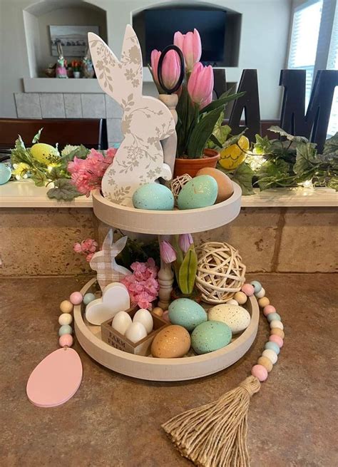 25 Beautiful Easter Tiered Tray Ideas Anuris Journey