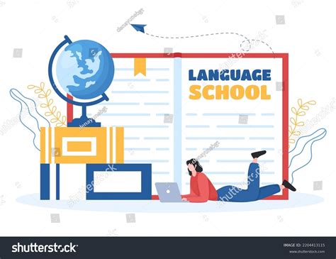 Language School Template Hand Drawn Cartoon Stock Vector Royalty Free 2204413115 Shutterstock