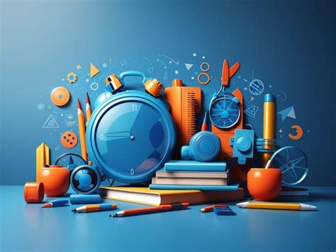 Premium Photo Inspiring Backtoschool Vibes Abstract Blue Background With Diagonal Elements