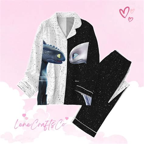 Toothless And Light Fury Pajamas Disney Couple Pajama Valentines Day Pajamas Pants Couple