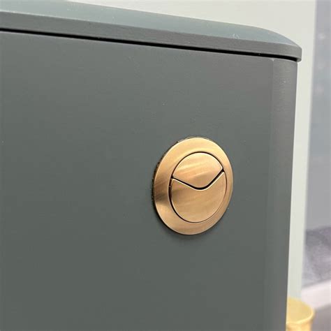 Round Dual Flush Brushed Brass Toilet Push Button Cable 60mm W