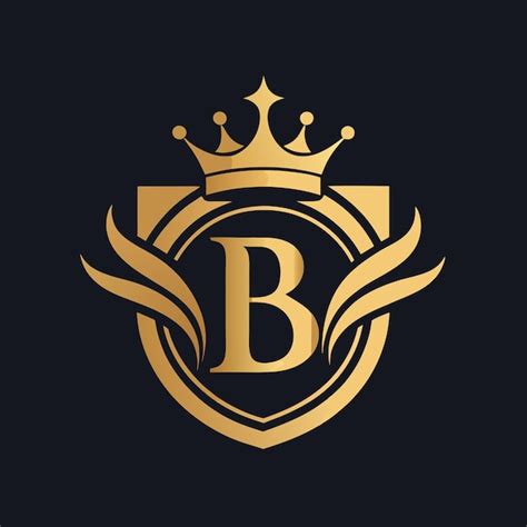 A Gold And Black Logo With A Crown And Crown Premium Ai Generated Vector