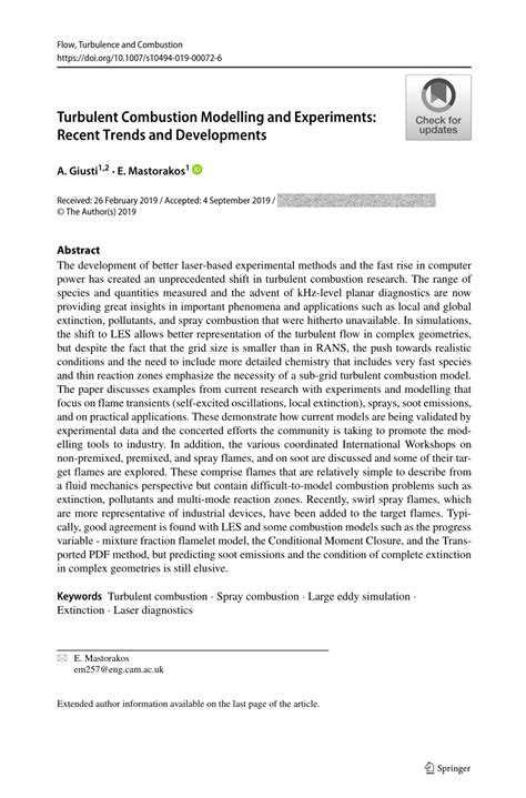 pdf turbulent combustion modelling and experiments recent trends and