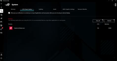 My Strix G15 Wont Enter Gpu Power Saving Mode Because Radeon Software Is Using The 6800m Does